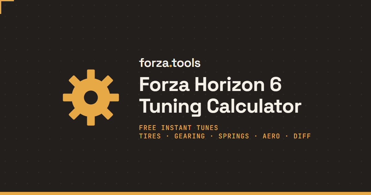 Forza Horizon 6 Tuning Calculator | forza.tools